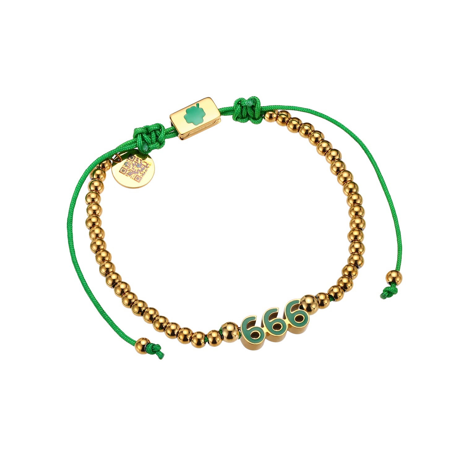Pulsera de Hilo 666 Dorado/Verde – Fortune Hands